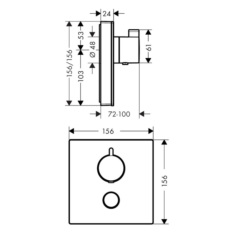 Hansgrohe 15735400 SHOWER SELECT GLASS miscelatore termostatico, ad ...