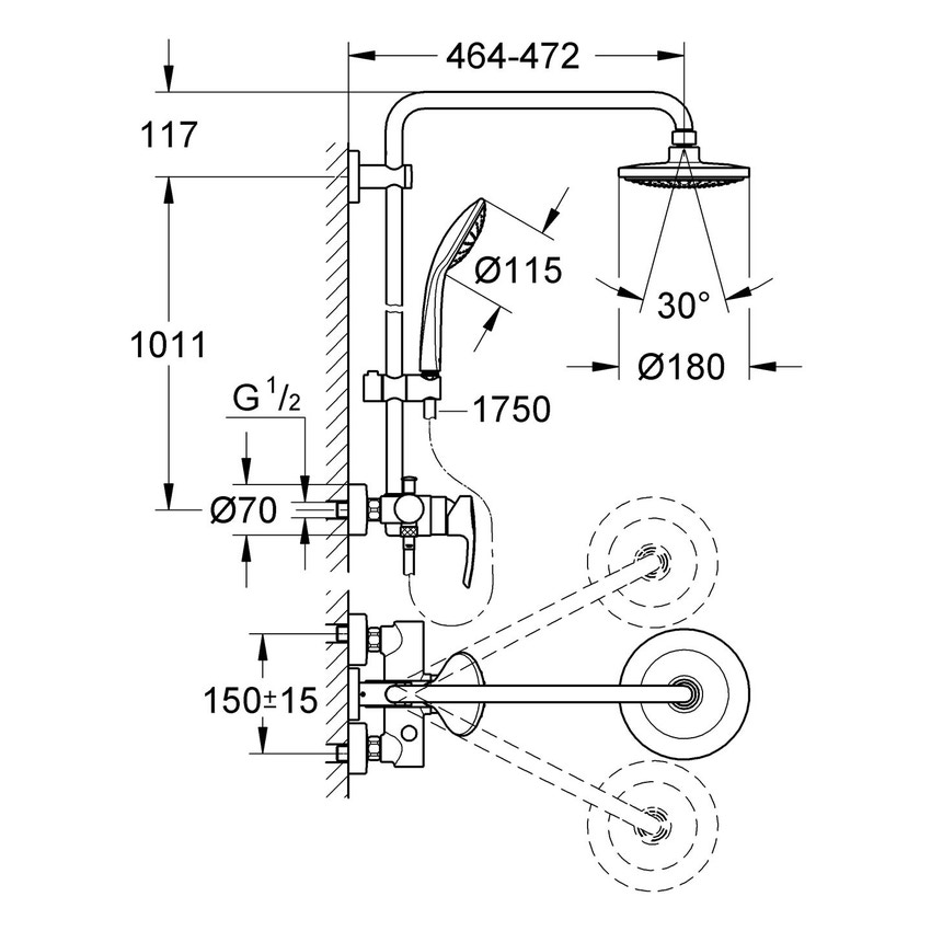 Grohe 27473000 Euphoria System Colonna Doccia Con Miscelatore ...